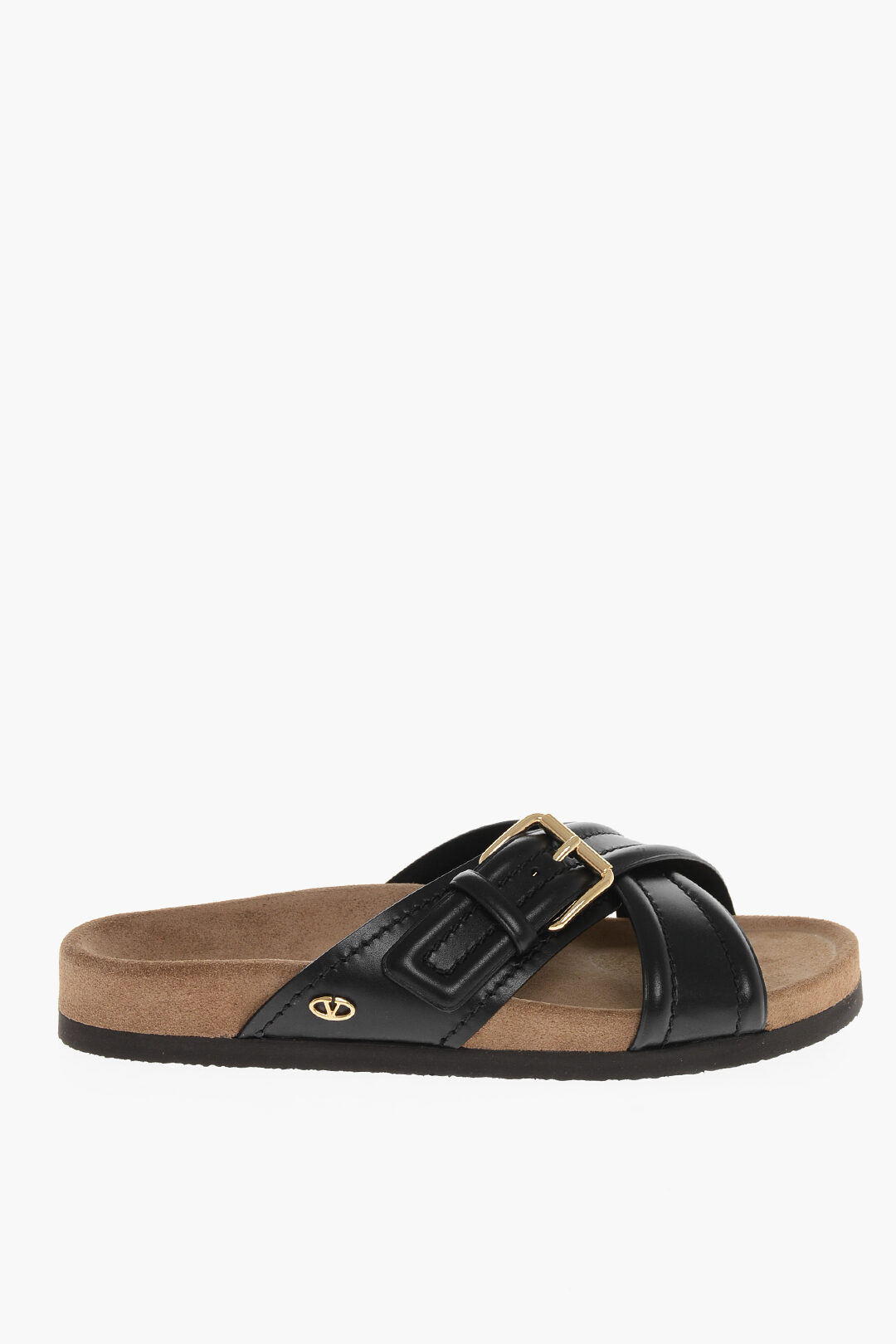 Valentino Leather Criss Cross Sliders with Rubber Sole women - Glamood ...