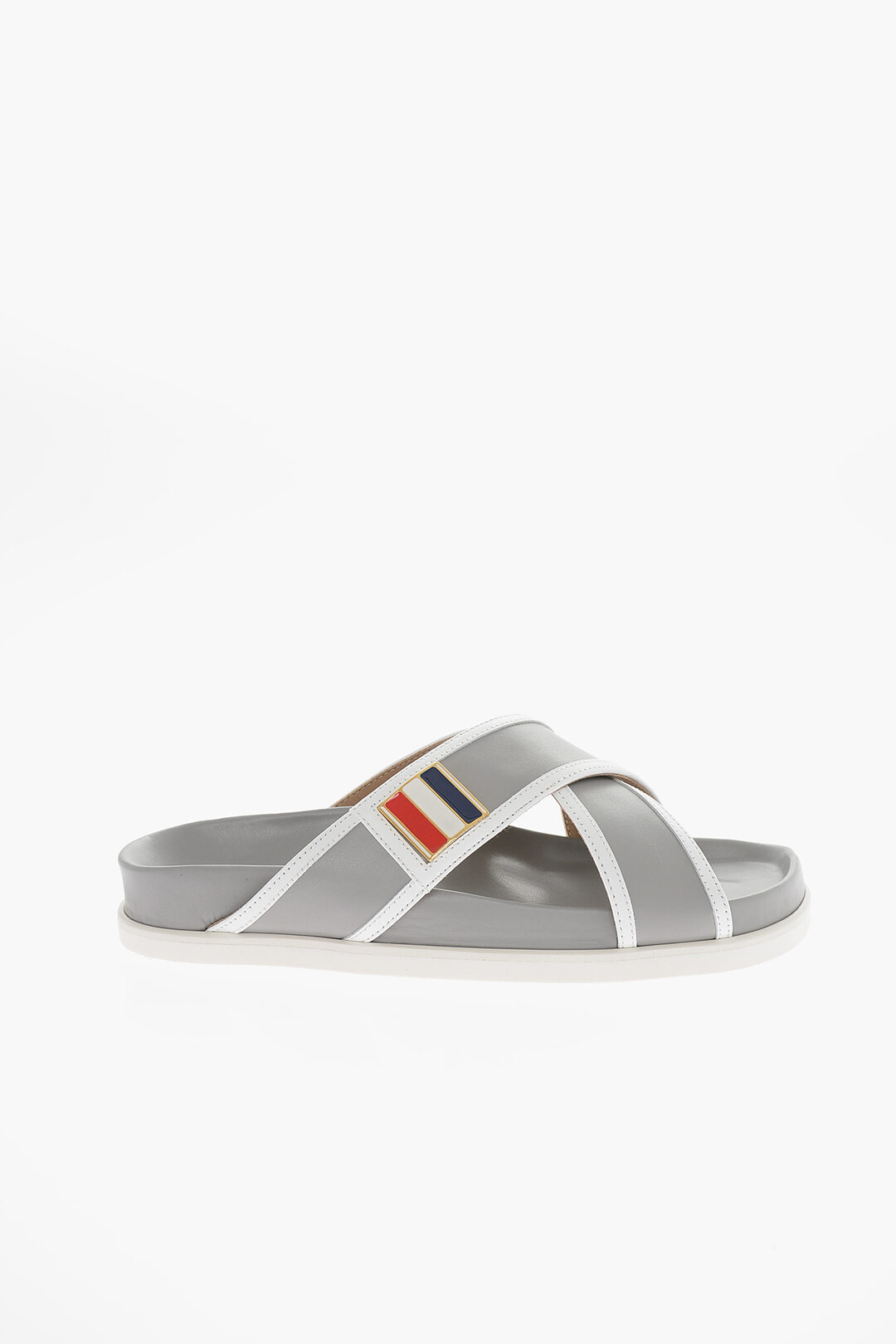 Thom Browne Leather CRISS CROSS Slides With Rubber Soles men - Glamood ...