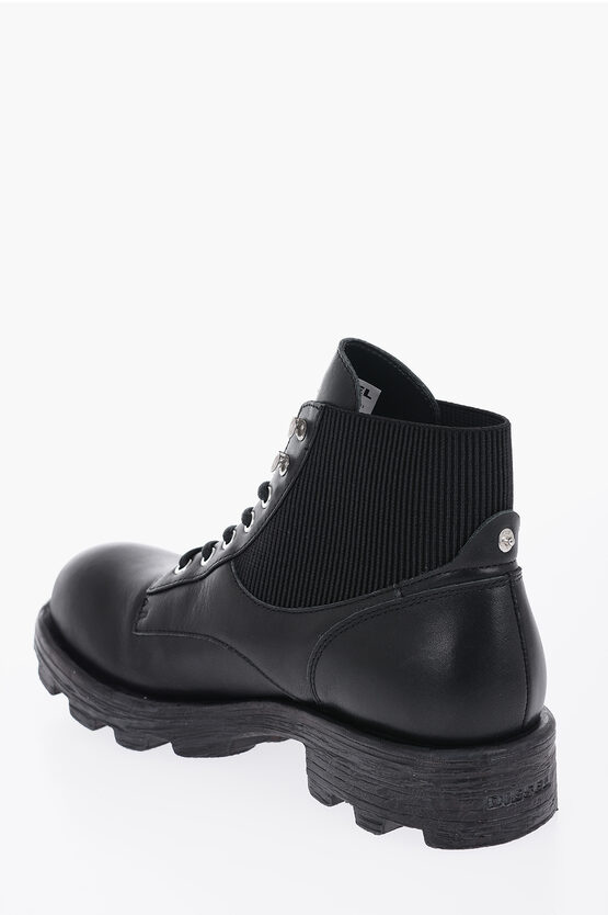 Diesel Leather D-HAMMER combat Boot with Track Sole men - Glamood Outlet