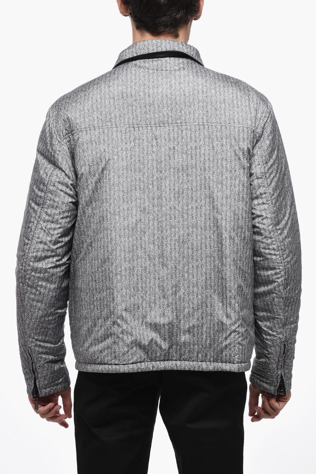 Testoni Leather Double-Face Jacket with Herringbone Motif men - Glamood ...