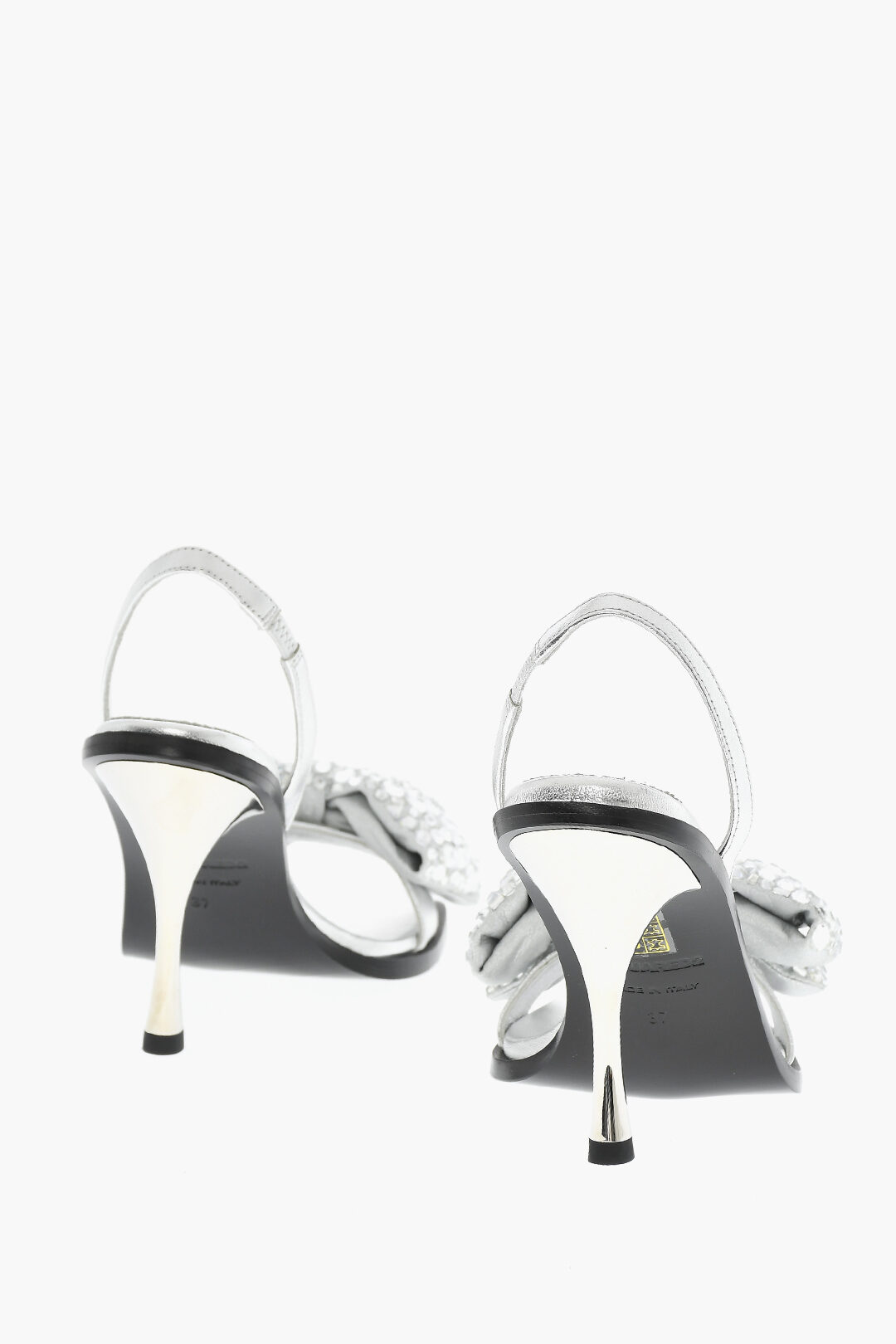 Dsquared2 Leather HOLIDAY PARTY Sandals With Maxi Rhinestoned Statement ...