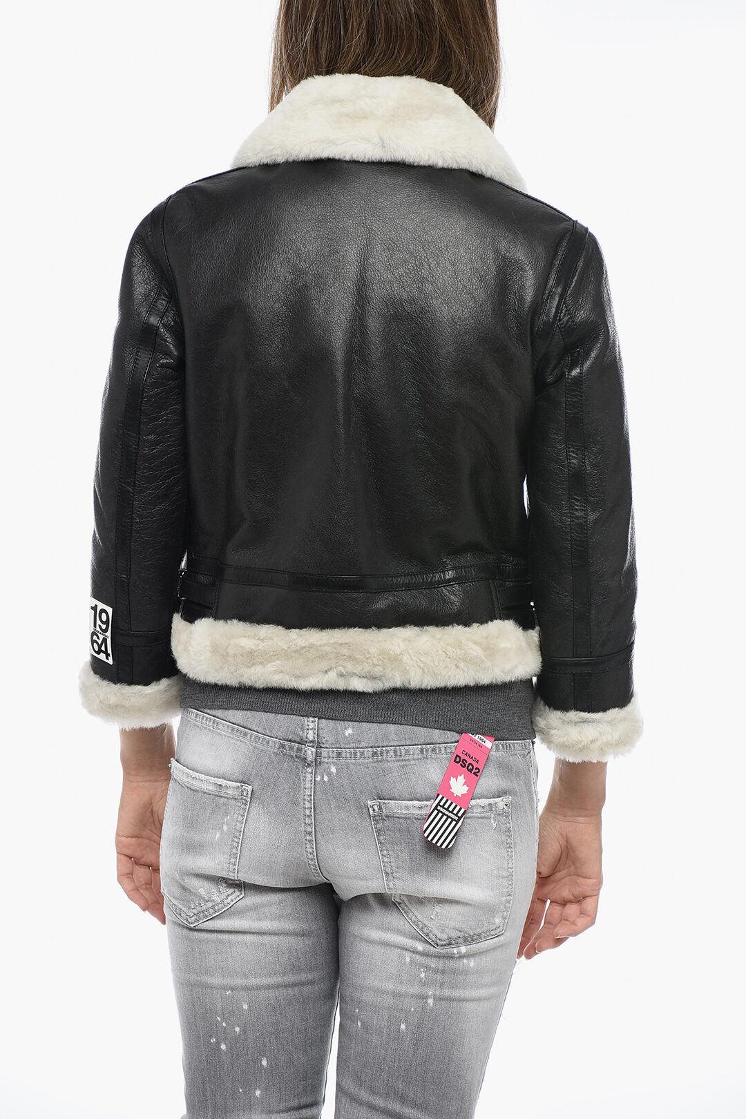 Dsquared2 Leather Jacket with Shearling Detailing women - Glamood Outlet