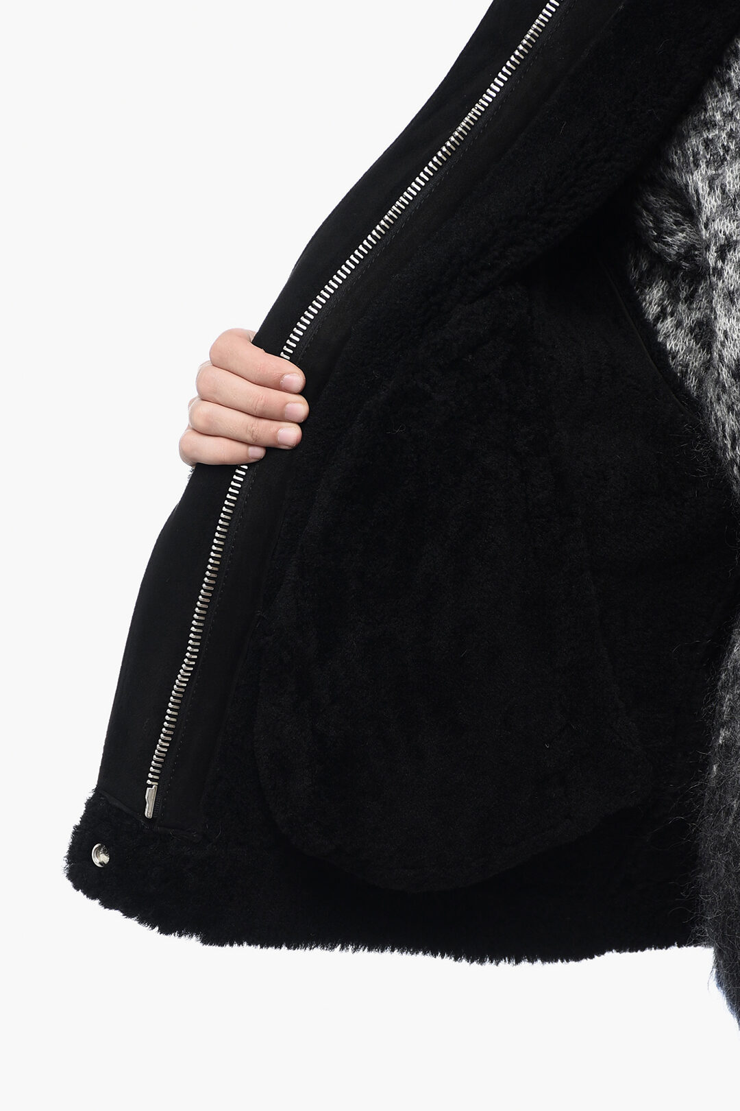 Off-White Leather Jacket with Shearling Detailing women - Glamood Outlet