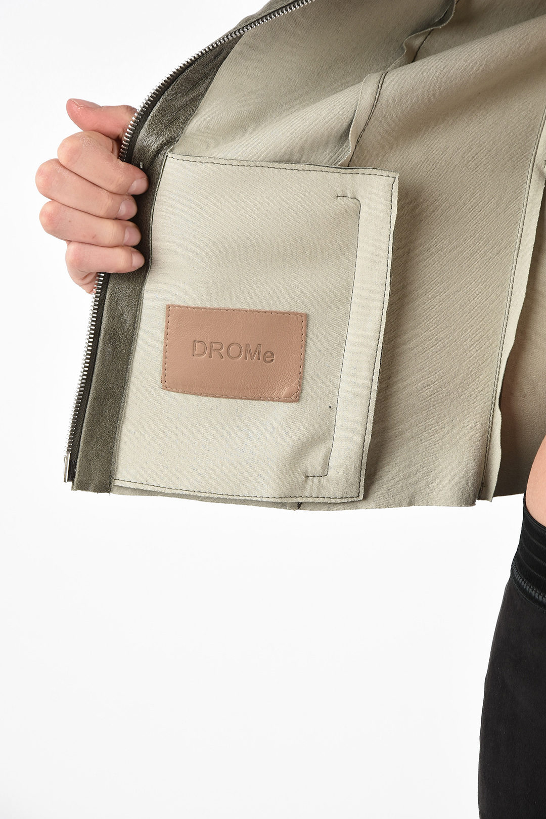 DROMe Leather Jacket with Zip Closure damen - Glamood Outlet