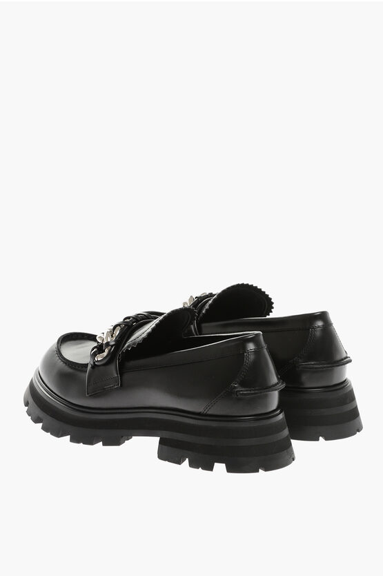Alexander McQueen Leather Loafers With Chain Detail And Tank Soles men ...