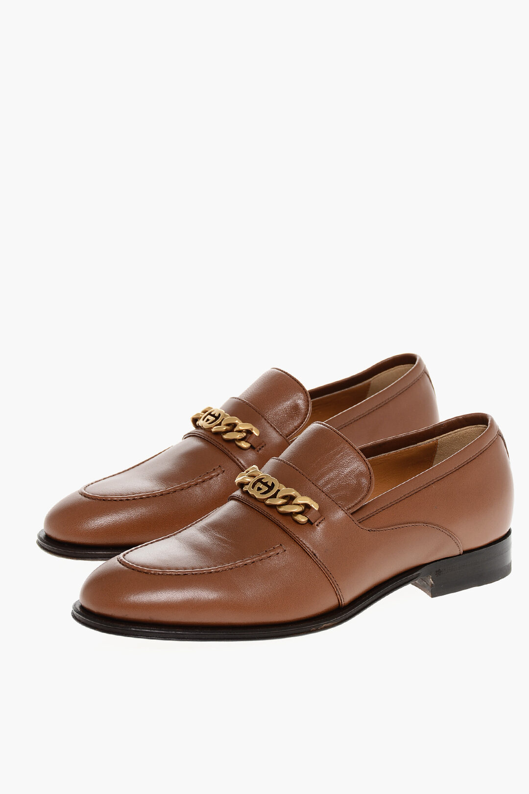 Gucci Leather Loafers With Chain Detail men - Glamood Outlet