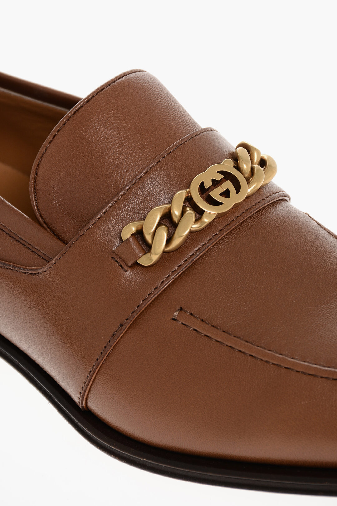 Gucci Leather Loafers With Chain Detail men - Glamood Outlet