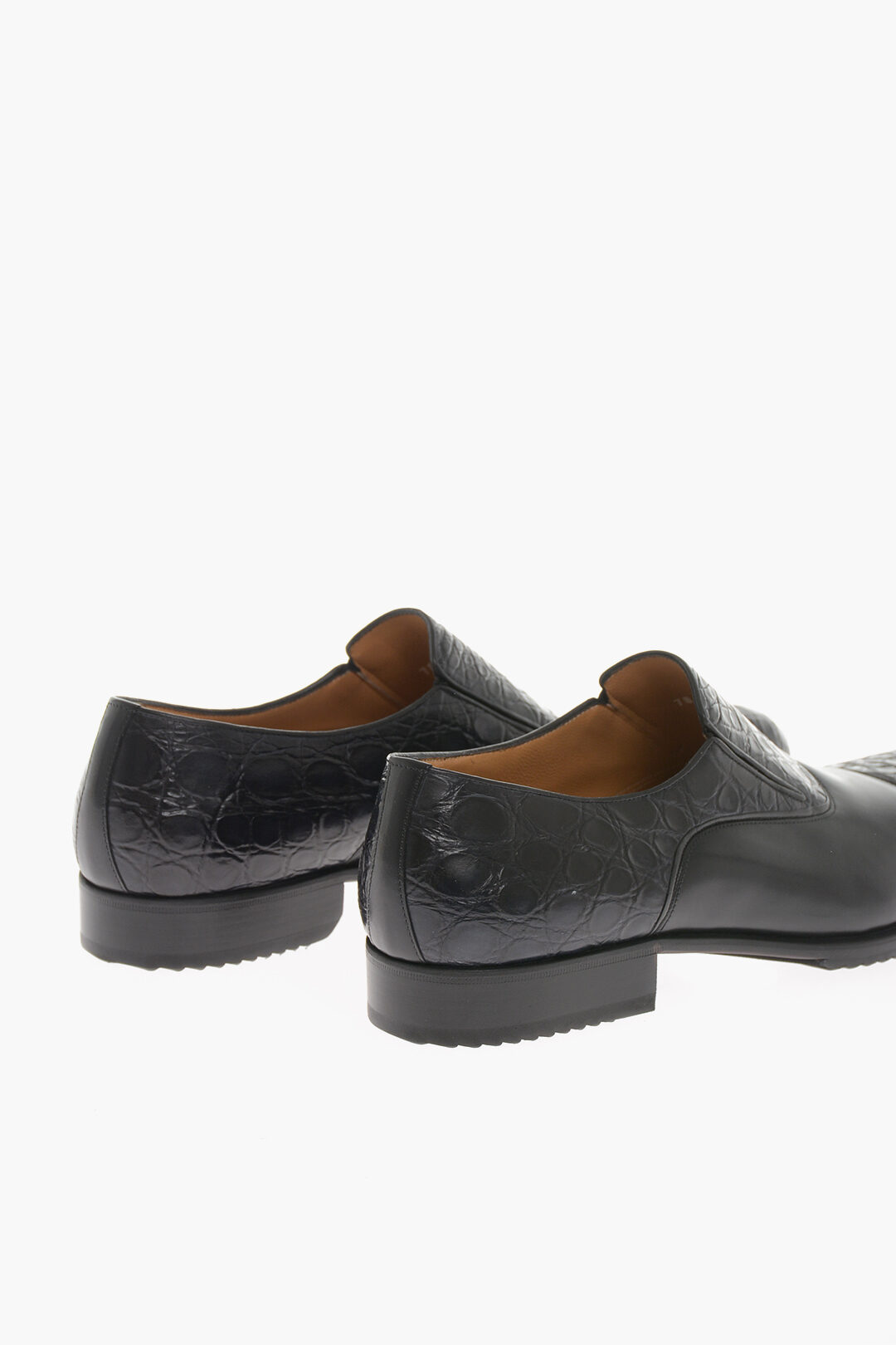 Testoni Leather Loafers with Crocodile Details men - Glamood Outlet