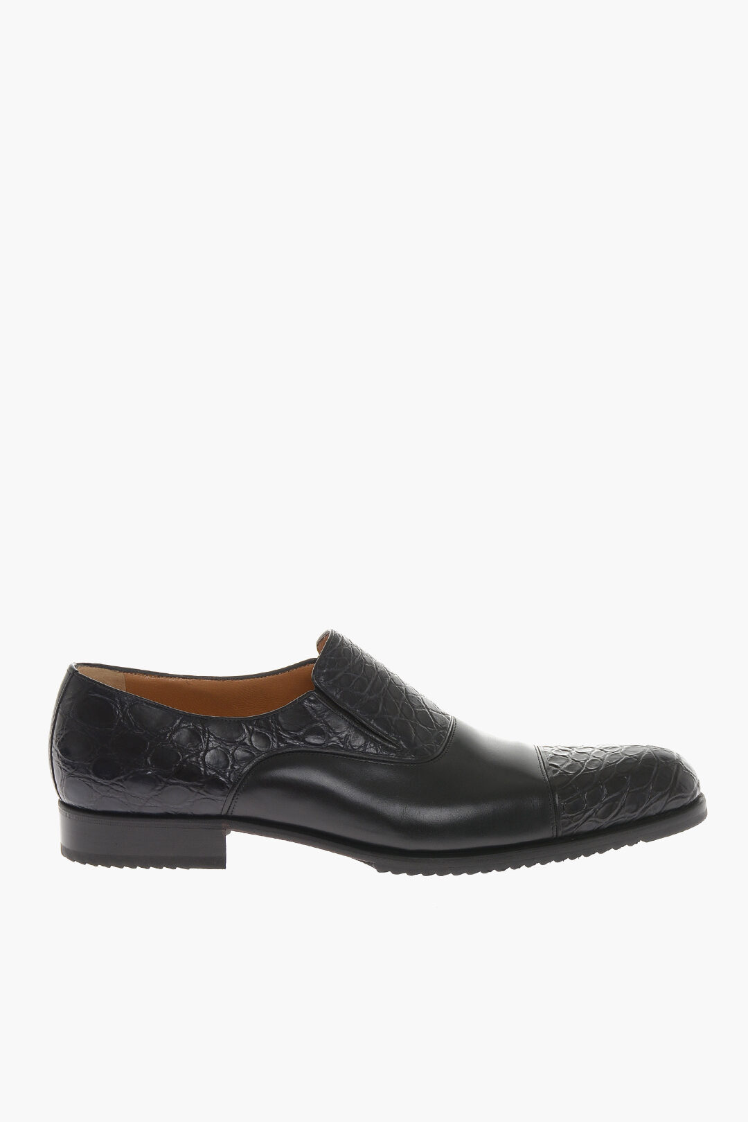 Testoni Leather Loafers with Crocodile Details men - Glamood Outlet