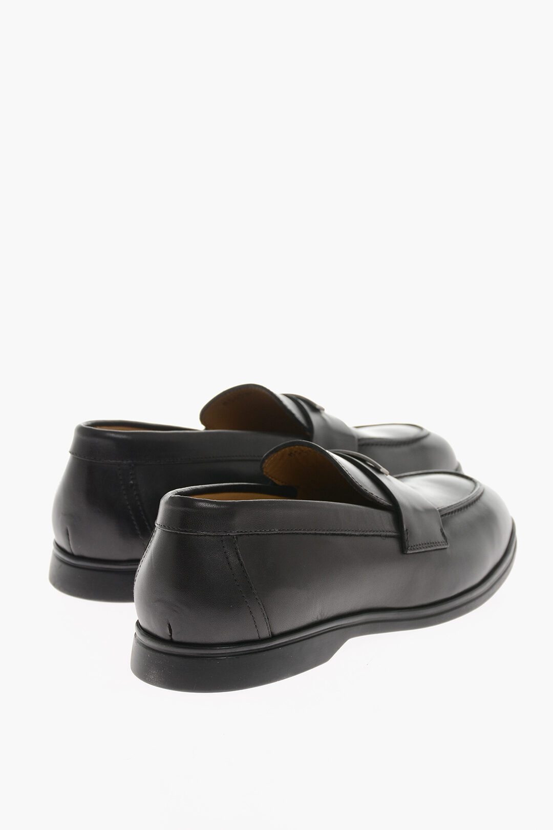 Testoni Leather Loafers with Frontal Logo men - Glamood Outlet