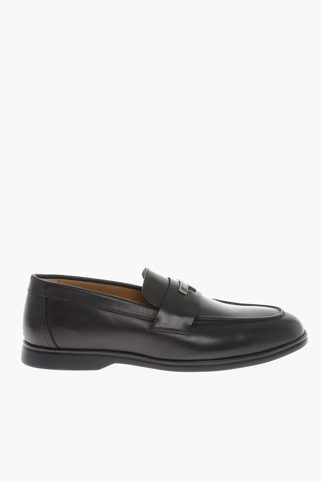 Testoni Leather Loafers with Frontal Logo men - Glamood Outlet