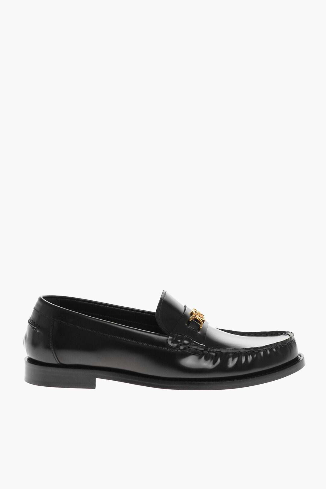 Versace Leather Loafers with Logo Morset women - Glamood Outlet