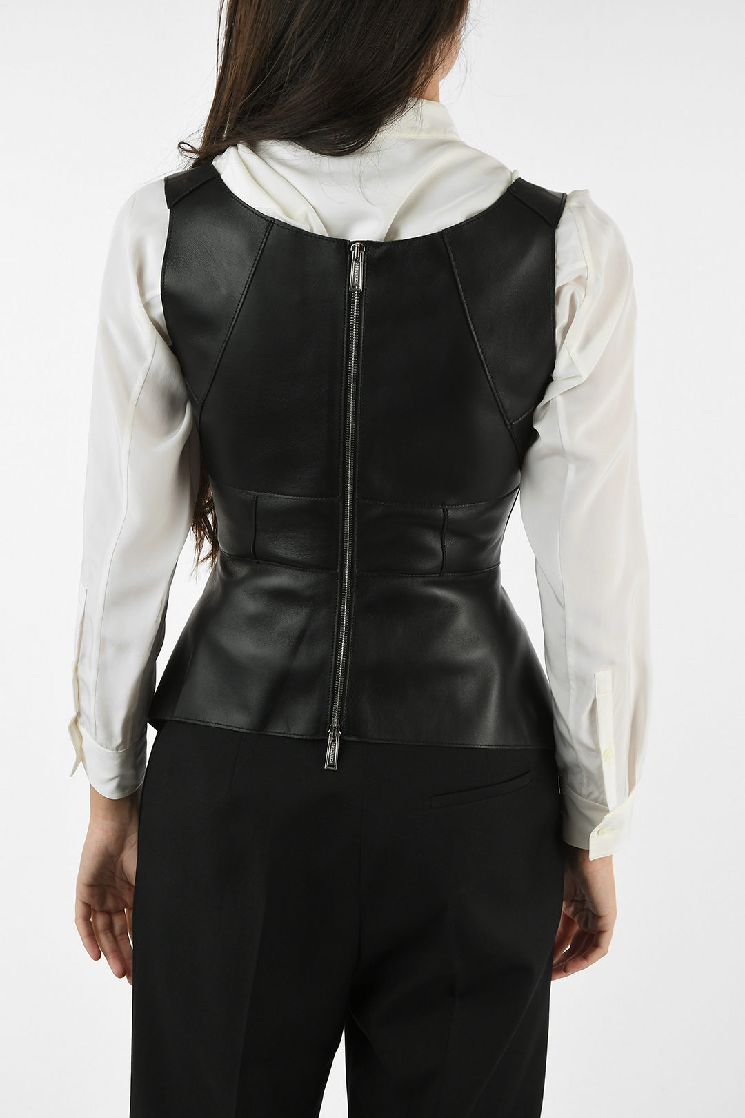 Dsquared2 Leather Loose Fit Top With Zip Back Closure women - Glamood ...