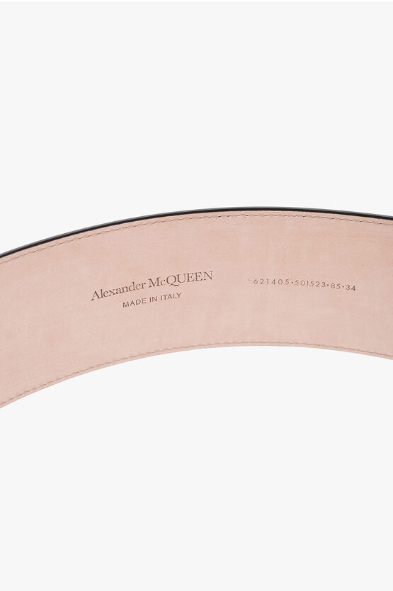 Alexander McQueen Leather Maxi Belt 60mm women - Glamood Outlet