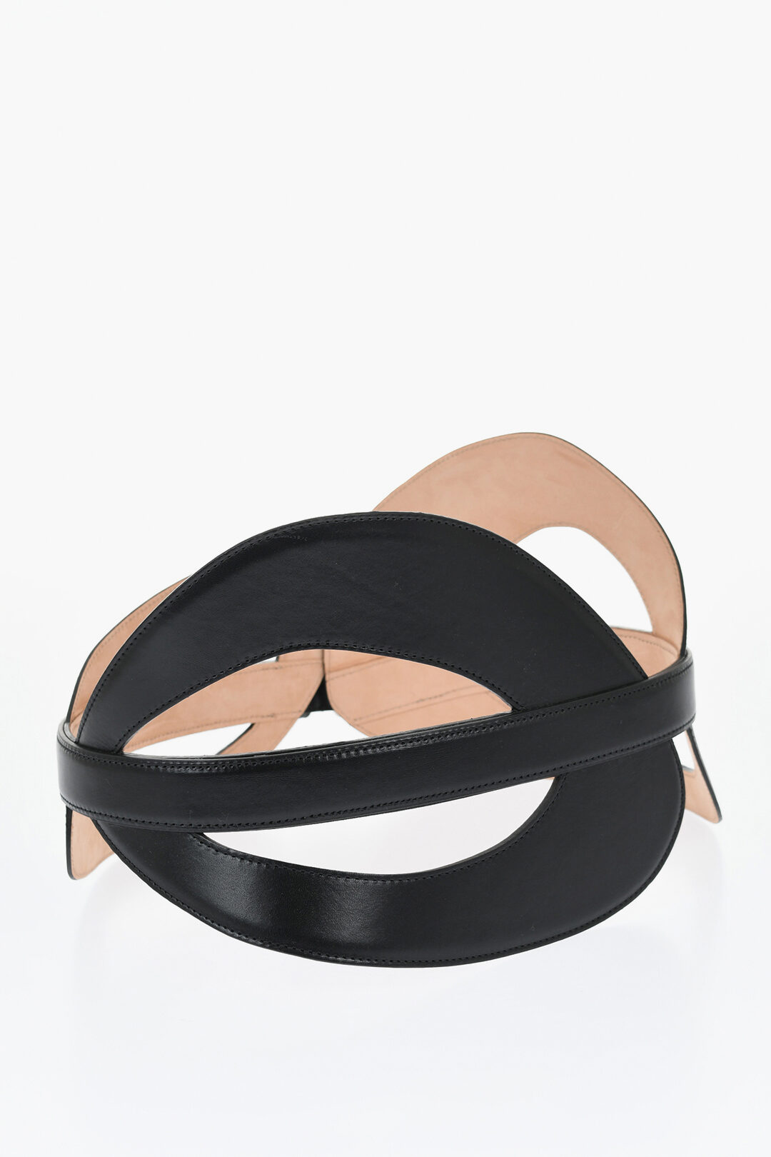 Alexander McQueen Leather Maxi Belt with Cut Out Details 190mm women ...