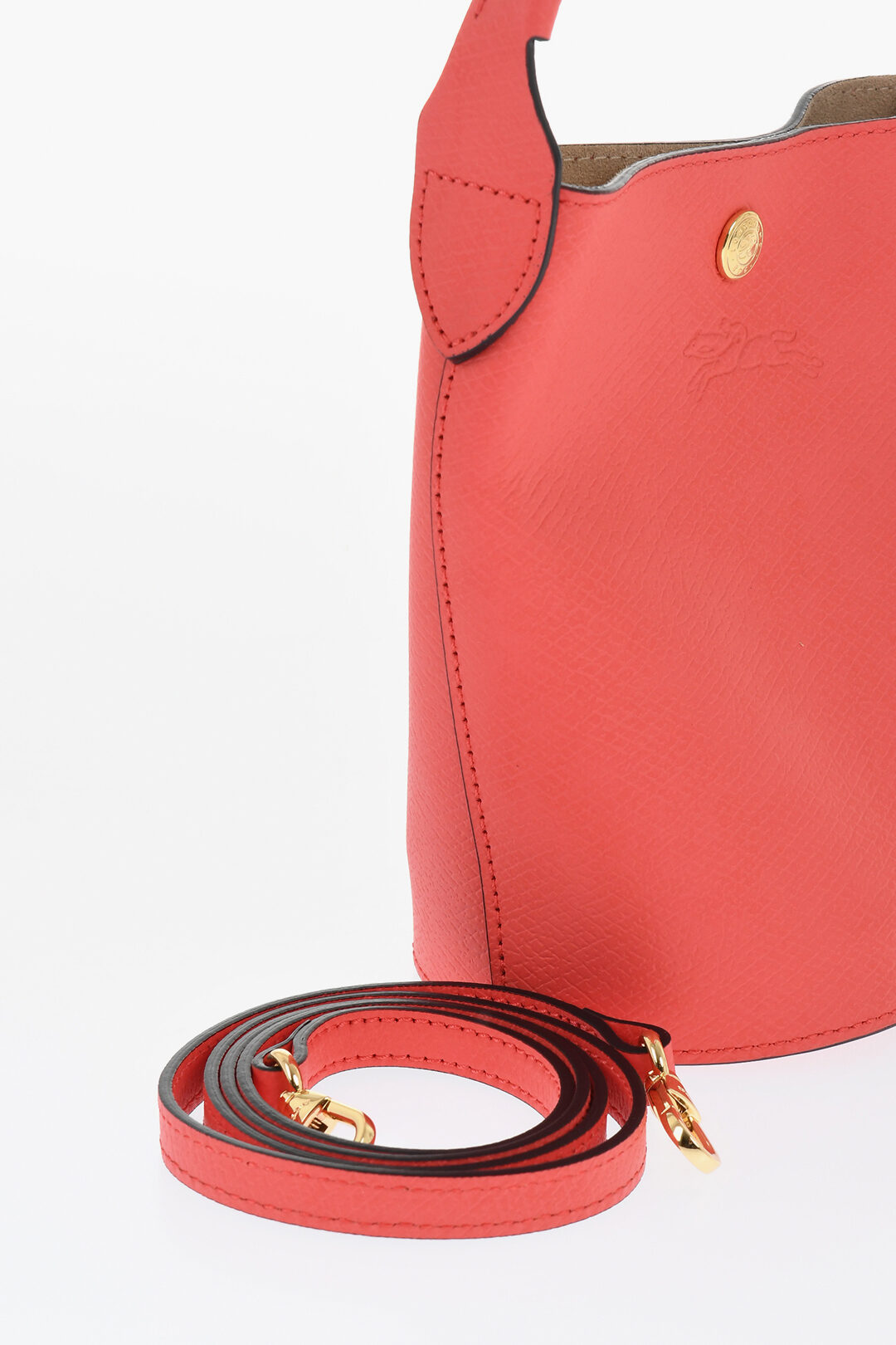Longchamp Leather MINI EPURE Bucket Bag with Removable Shoulder Strap ...