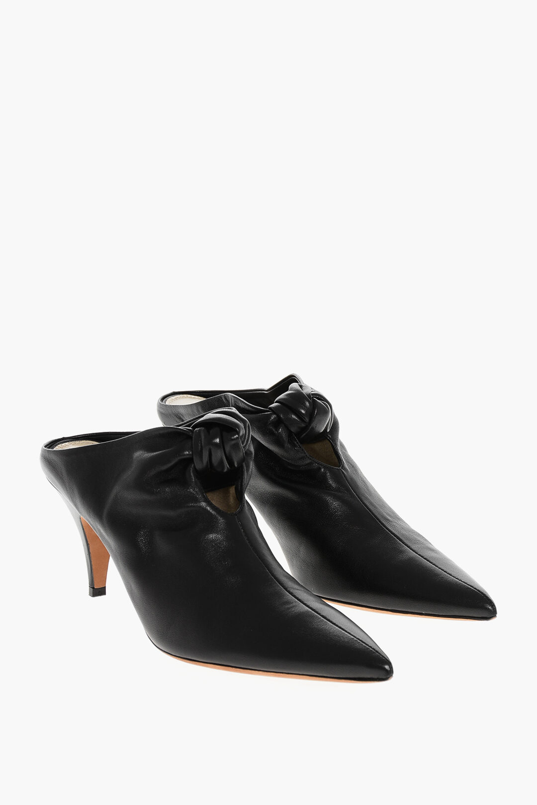 Khaite Leather Mules ROWAN with Front Knot 7cm women - Glamood Outlet