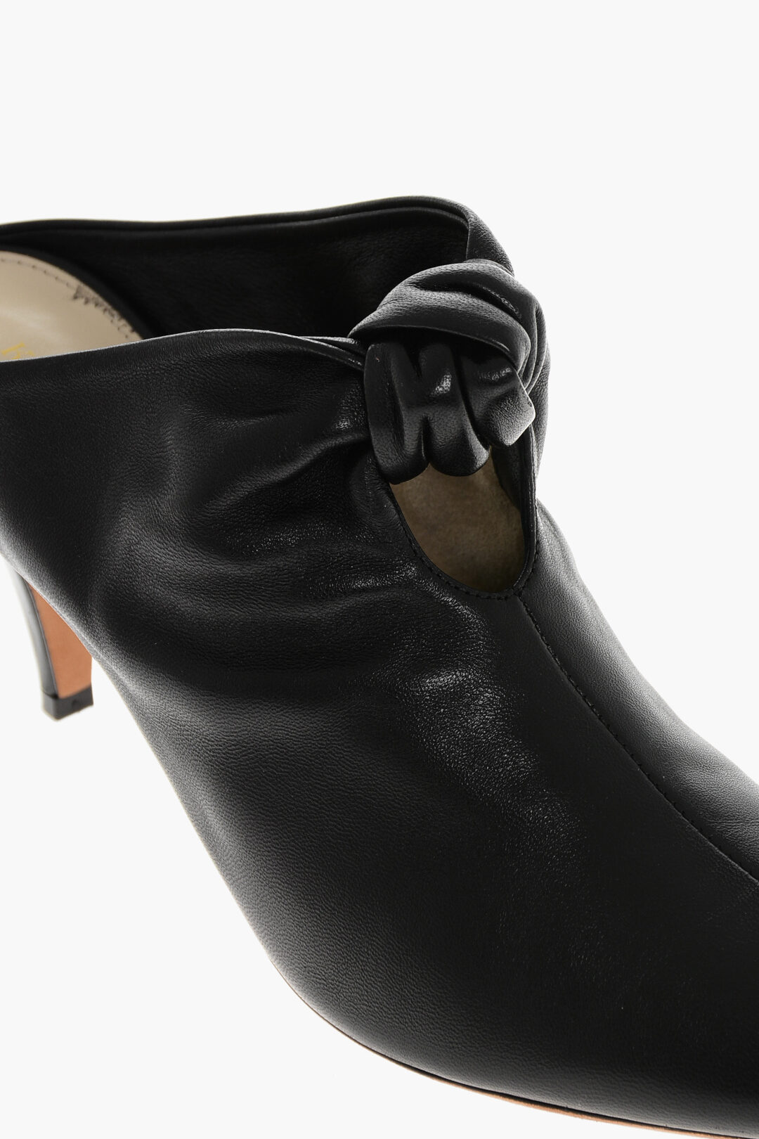 Khaite Leather Mules ROWAN with Front Knot 7cm women - Glamood Outlet