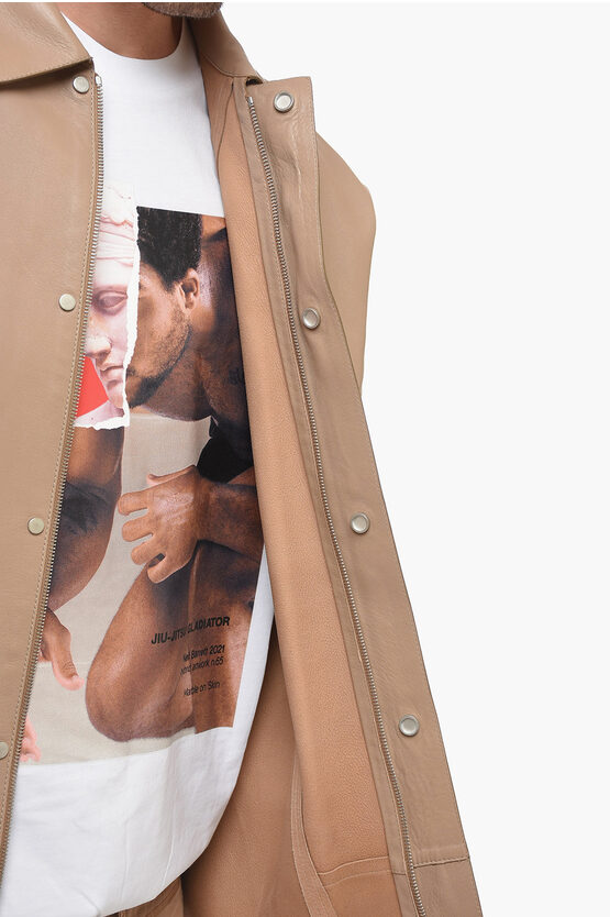 Loewe Leather Overshirt with Transverse Seams men - Glamood Outlet