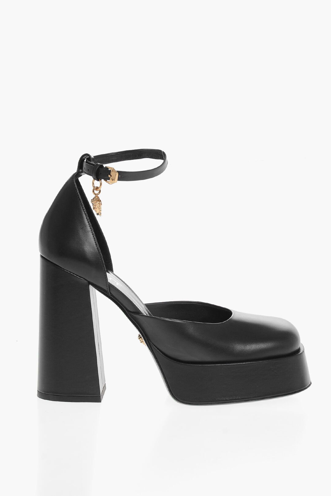 Versace Leather Platform Pumps with Ankle Strap 13cm women - Glamood Outlet