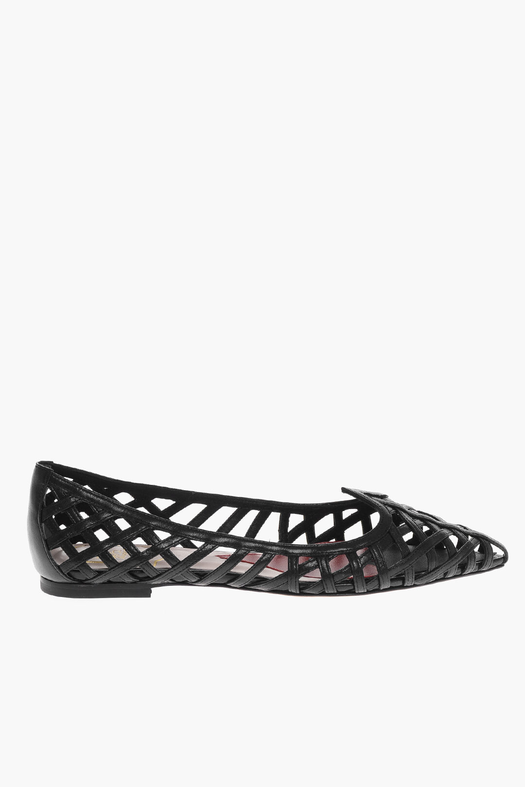 Roger Vivier Leather Point Toe Ballet Flats with Cut-Out Details women ...
