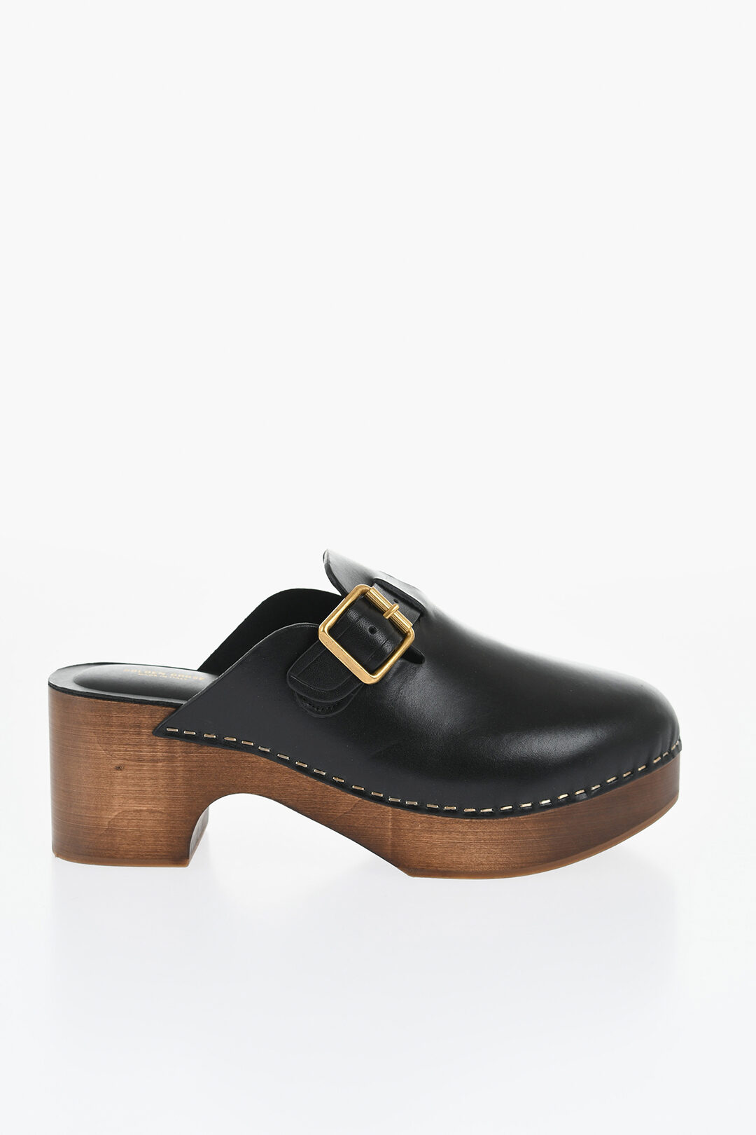 Golden Goose Leather PROVENCE Clogs with Golden Buckle Heel 6.5cm women ...