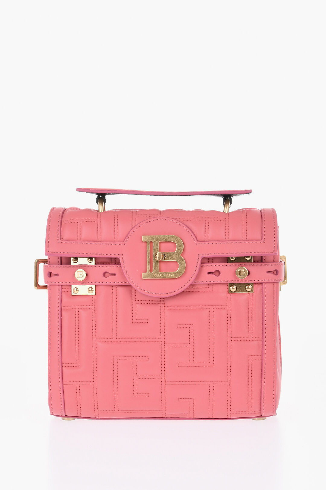 Balmain Leather Quilted Handbag with Removable Shoulder Strap women ...