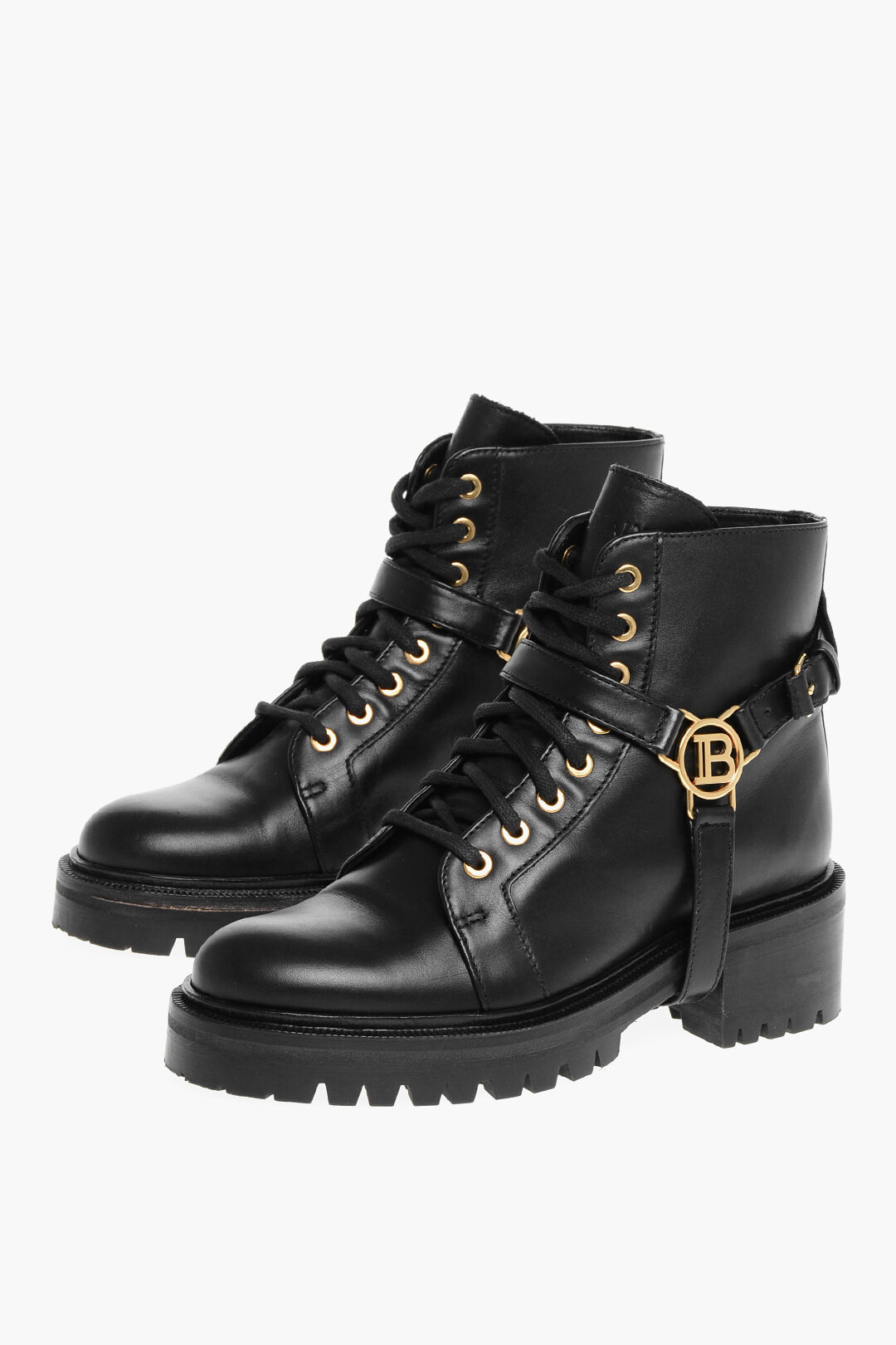 Balmain Leather Ranger Boots with Logo women - Glamood Outlet