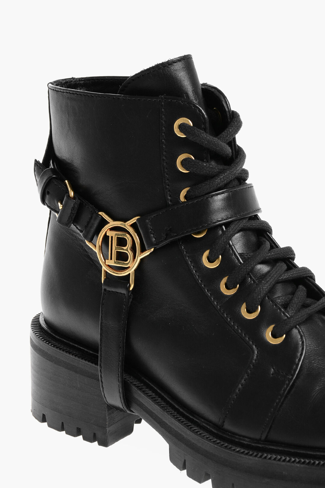 Balmain Leather Ranger Boots with Logo women - Glamood Outlet
