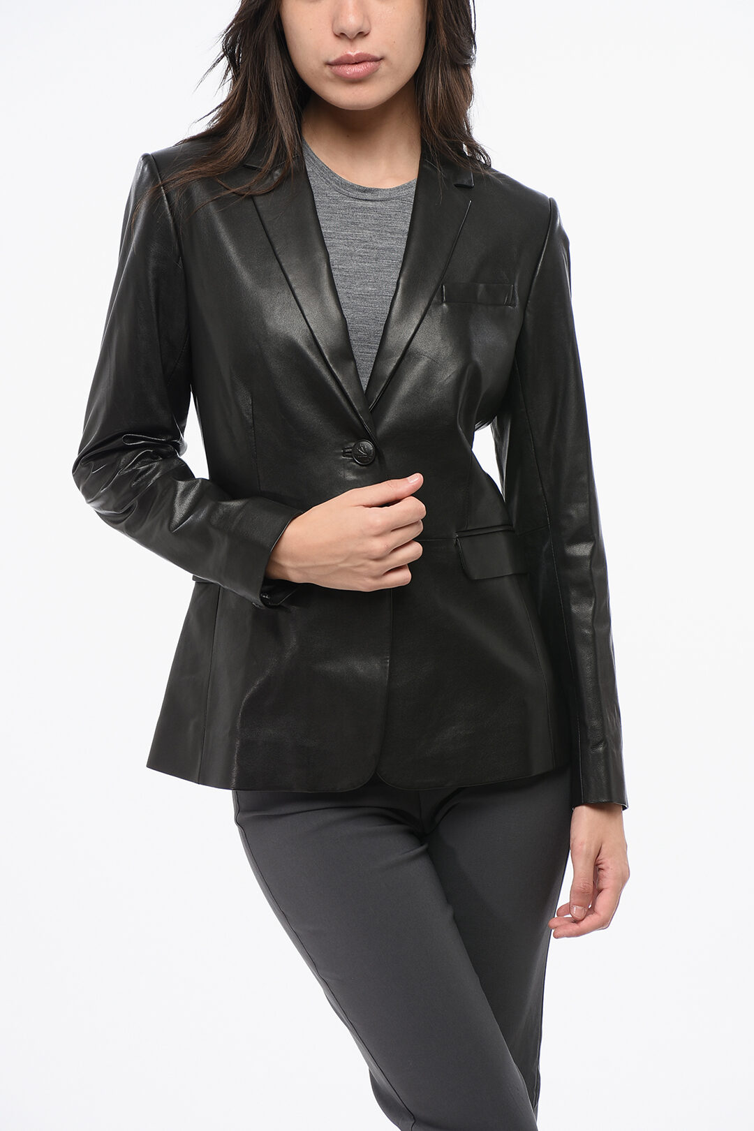 RAG&BONE Leather RAZOR Blazer with 2 Buttons women - Glamood Outlet