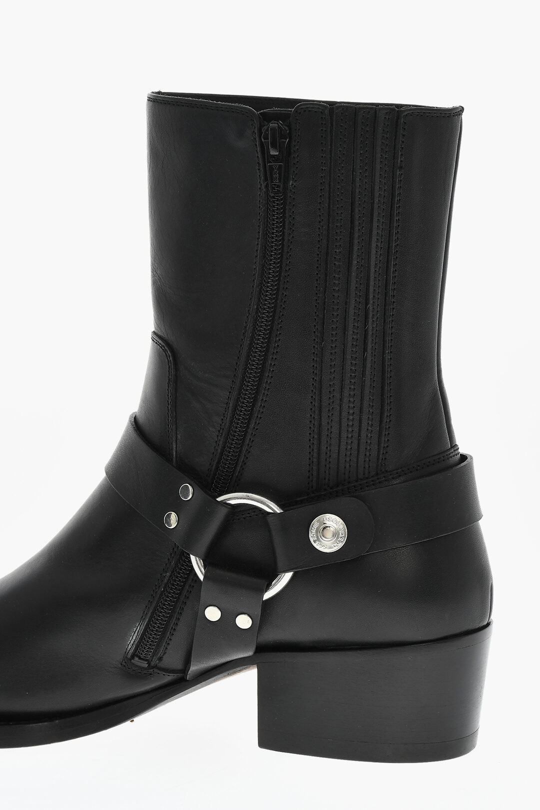Dsquared2 Leather RING Boots With Harness Details men - Glamood Outlet