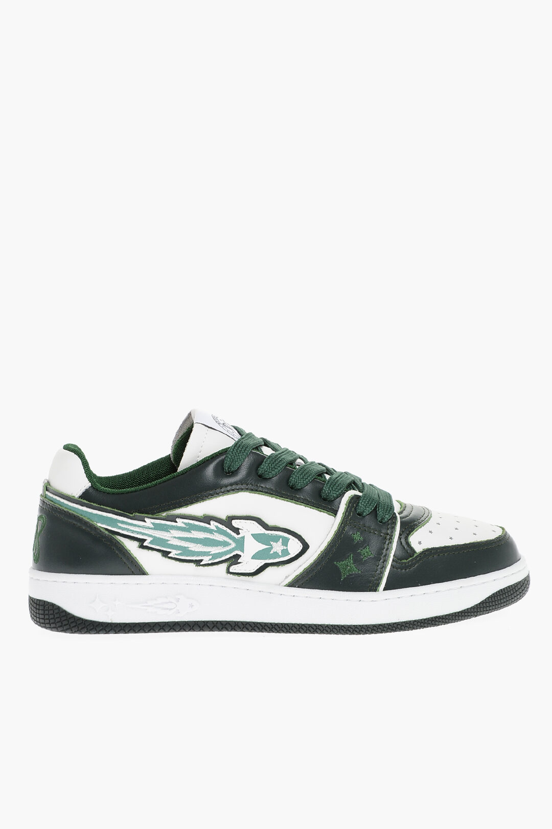 Enterprise Japan Leather ROCKET Sneakers With Patch men - Glamood Outlet