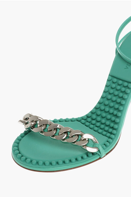 Bottega Veneta Leather Sandali With Chain Detail And Statement Charm ...