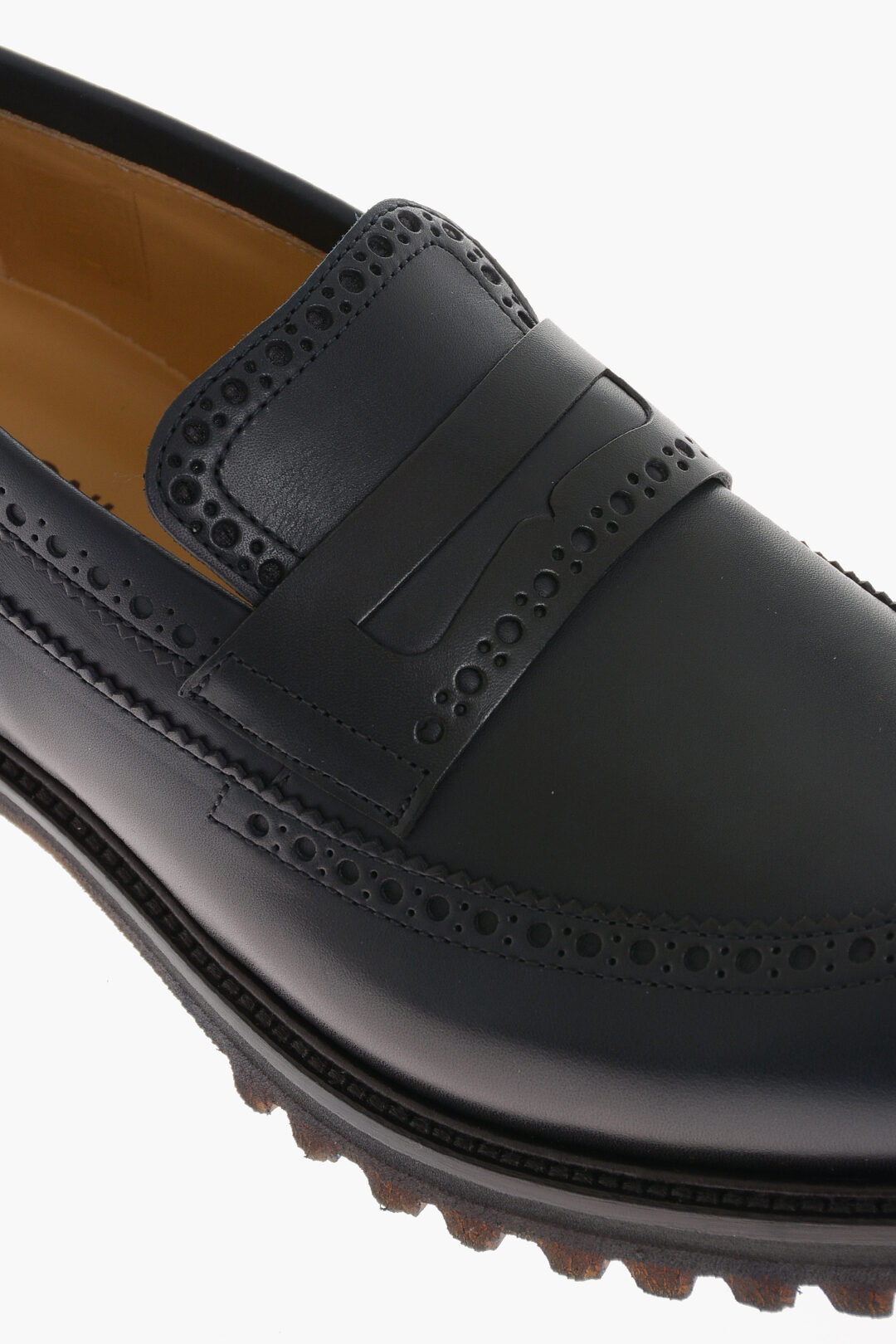 Testoni Leather Semi Brogue BEILLA Penny Loafers men - Glamood Outlet