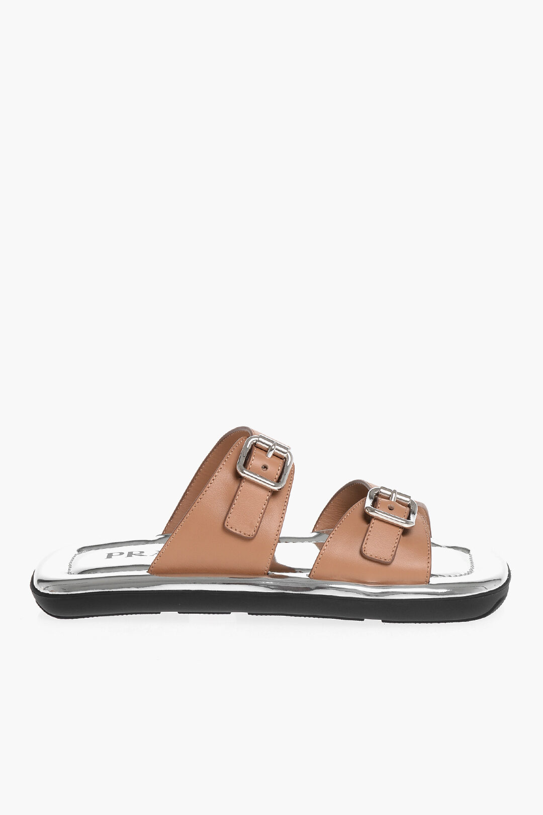 Prada Leather Sliders with Double Buckle women - Glamood Outlet