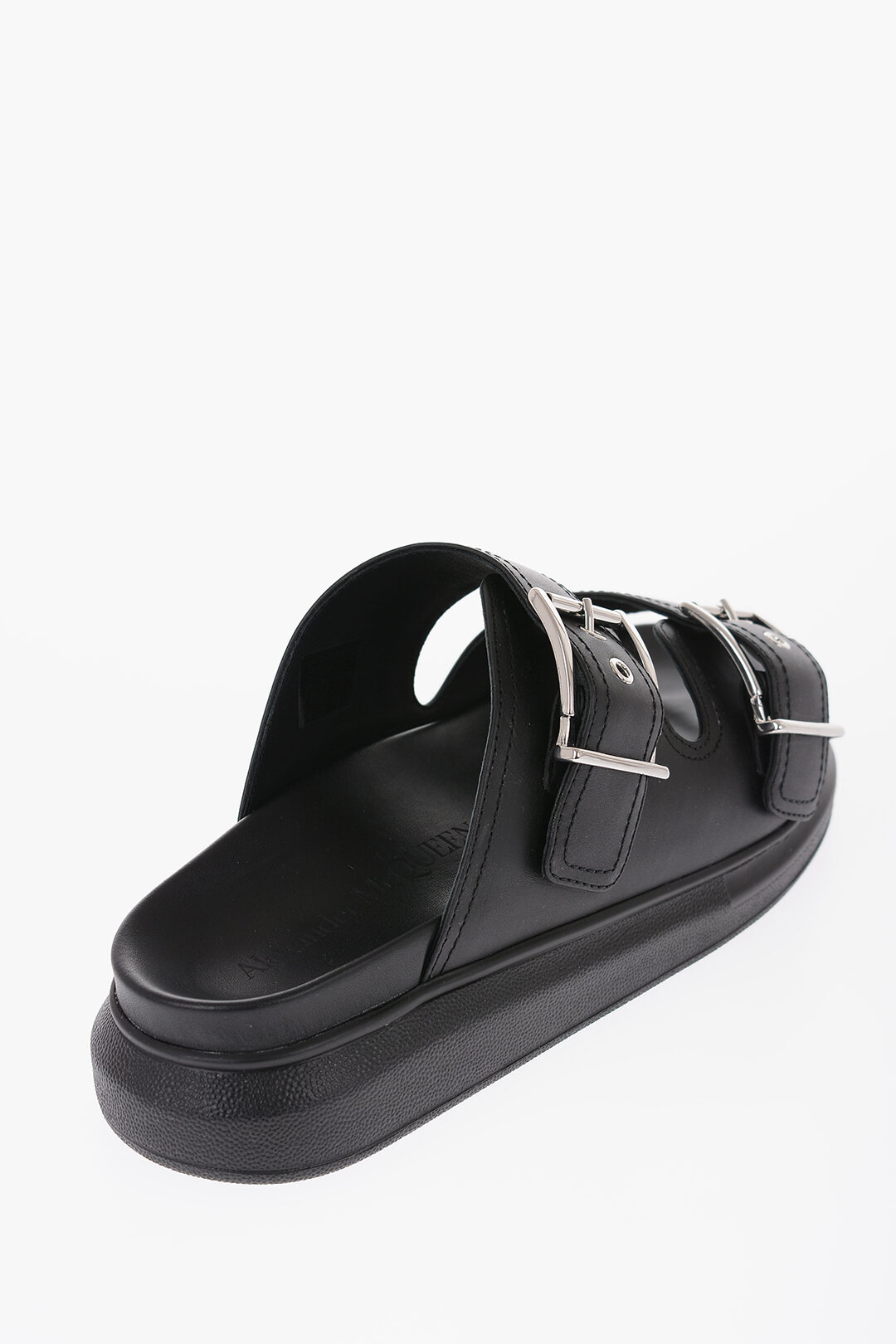 Alexander McQueen Leather Slides With Buckles women - Glamood Outlet