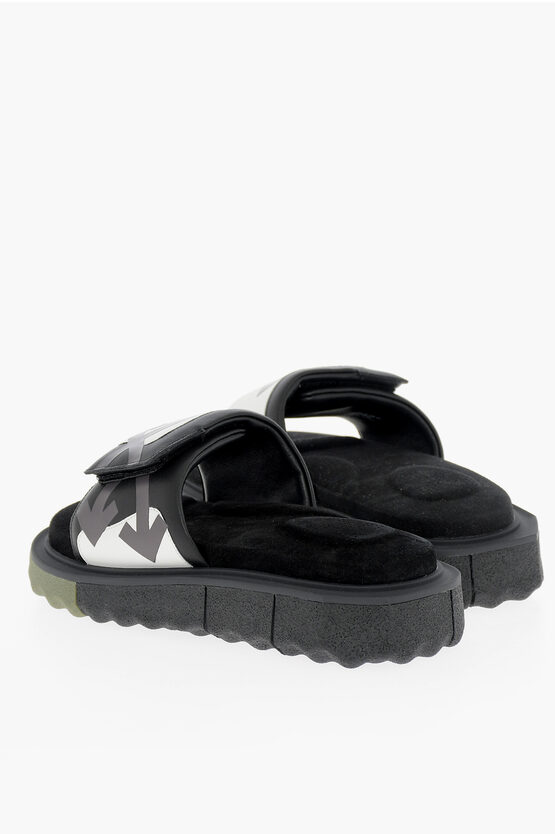 Off-White Leather Slides with Touch Strap Closure men - Glamood Outlet