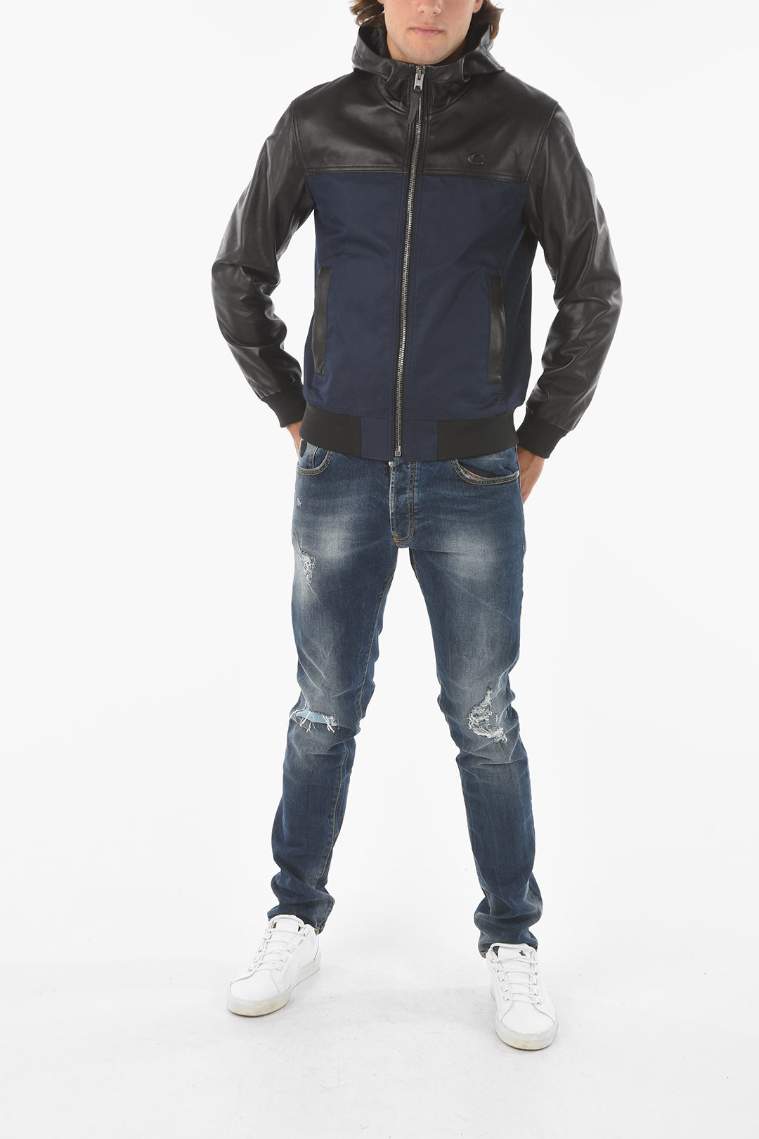 Coach Leather Two-Tone Jacket with Hood men - Glamood Outlet