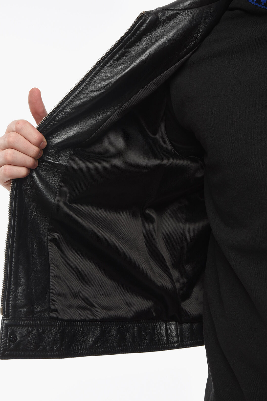 Saint Laurent Leather Zip-up Jacket with Multipocket men - Glamood Outlet