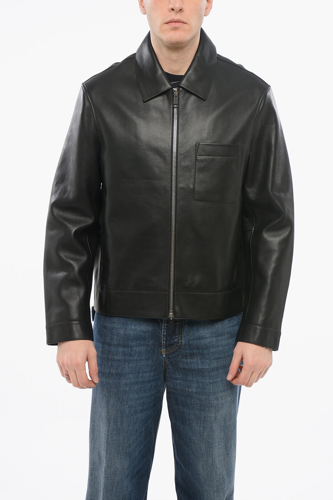 Yves Salomon Leather Zip-up Jacket with Patch Breast-pocket men ...
