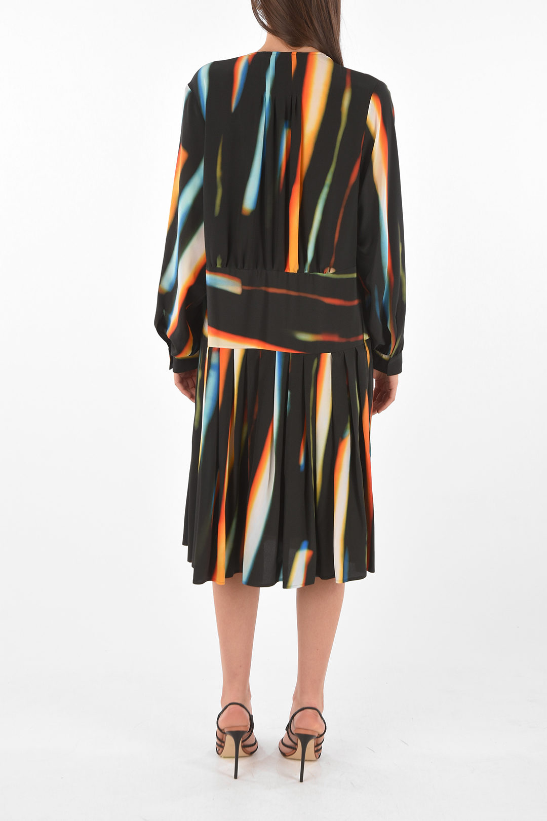 Dries Van Noten LEN LYE Pleated Skirt DOLTA Silk Midi Dress women ...