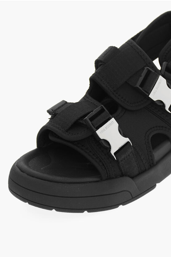 Neil Barrett LI-NING Solid Color Double Buckle Sandals with Socks men ...