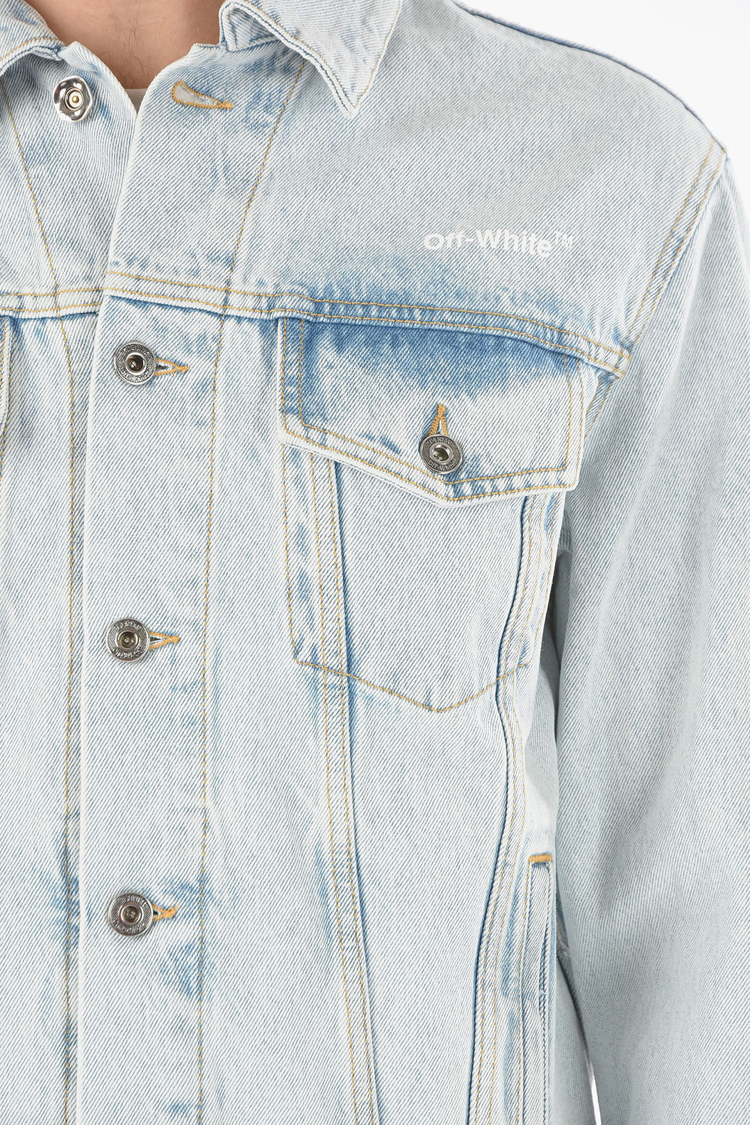 Off-White Light Wash TAB SLIM Denim Jacket men - Glamood Outlet