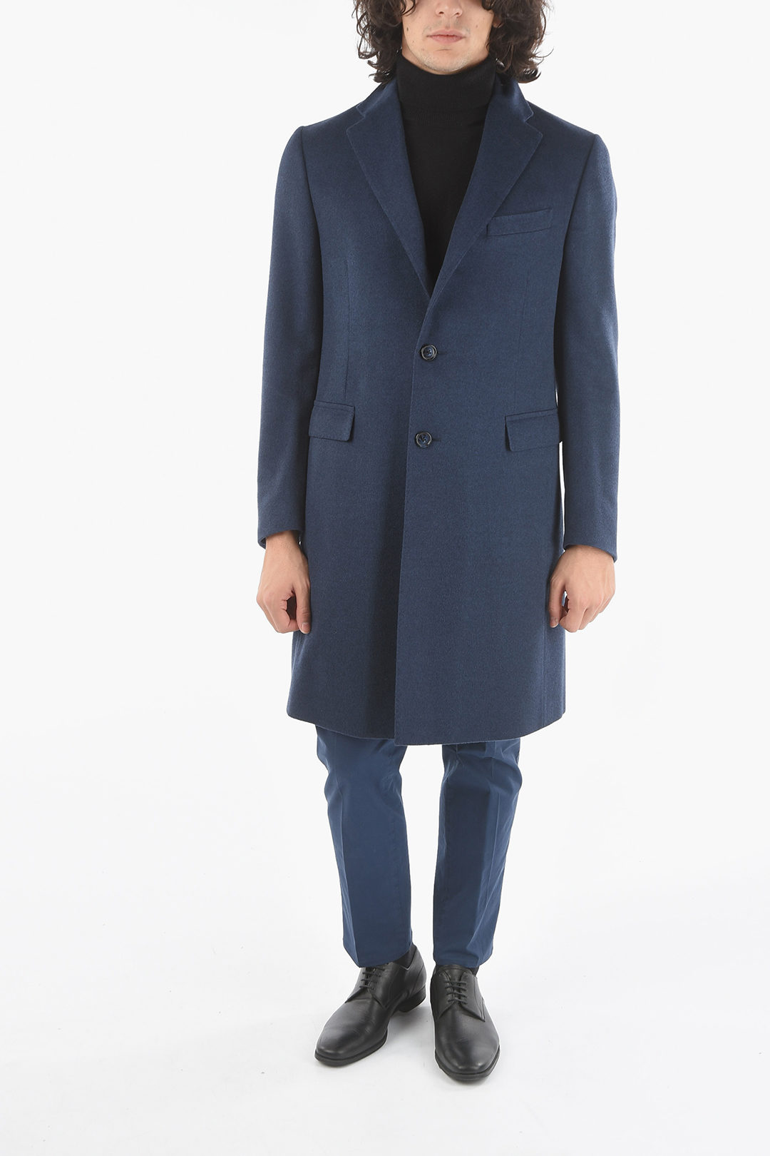 Corneliani Lined Coat with Peak Lapel Back Vent and Flap Pocket men ...