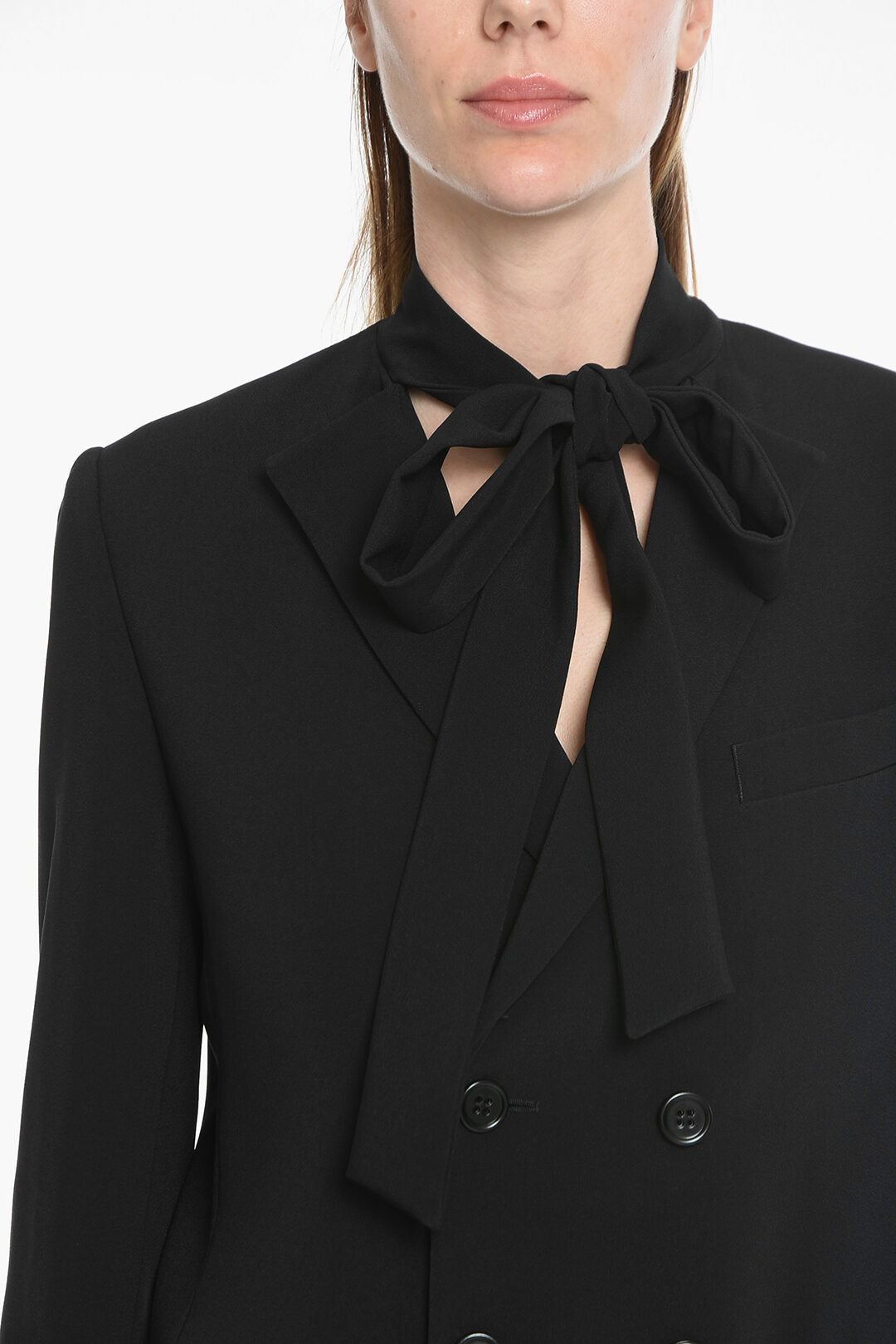 Red Valentino Lined Double Breasted Blazer With Ribbon Neck women ...