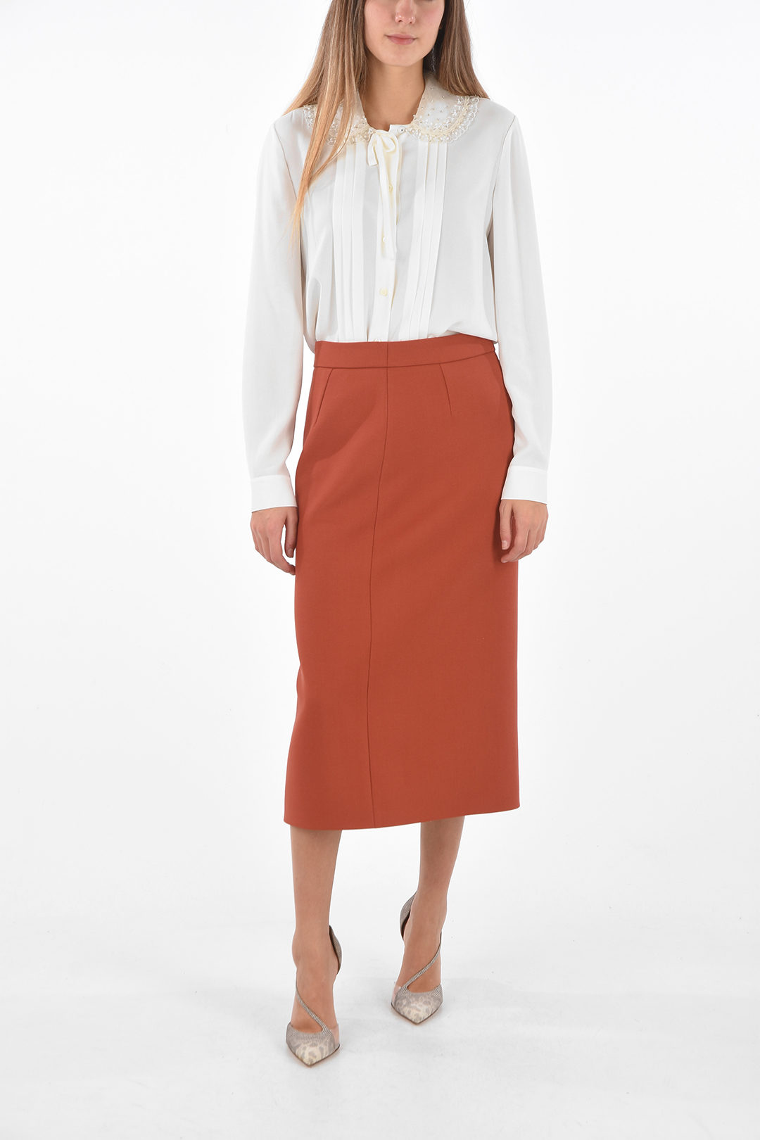 Prada Lined Longuette with Side Split women - Glamood Outlet