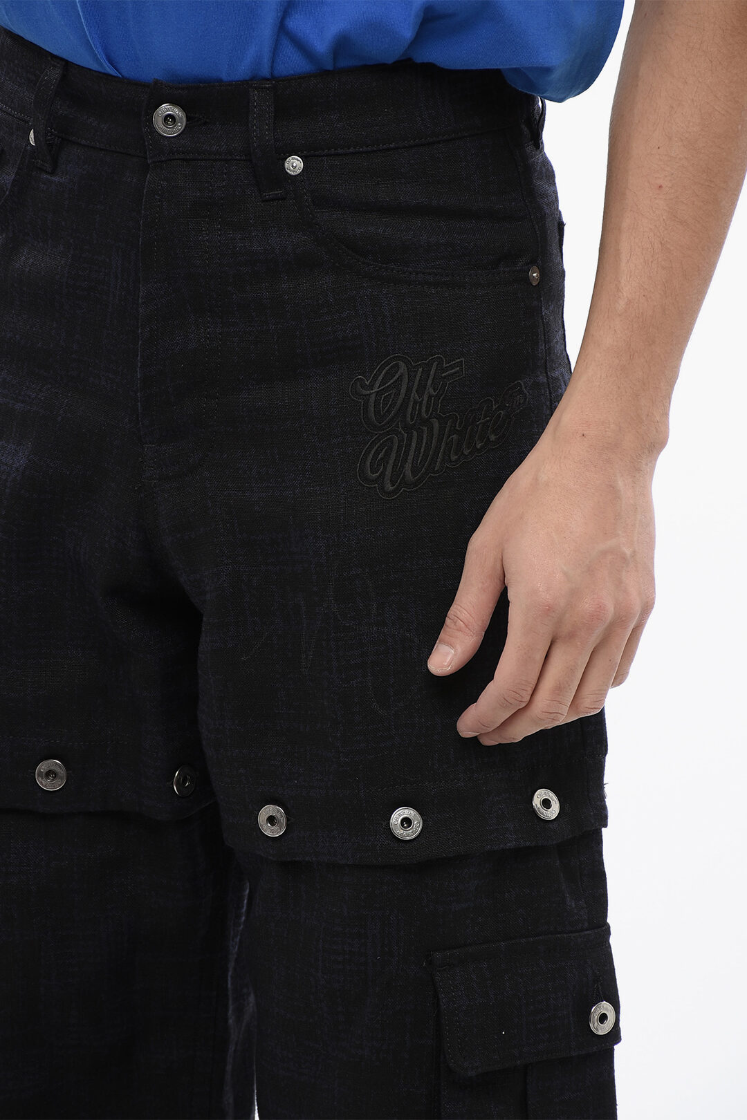 Off-White Linen 90SLOGO Pants with Modular Design men - Glamood Outlet