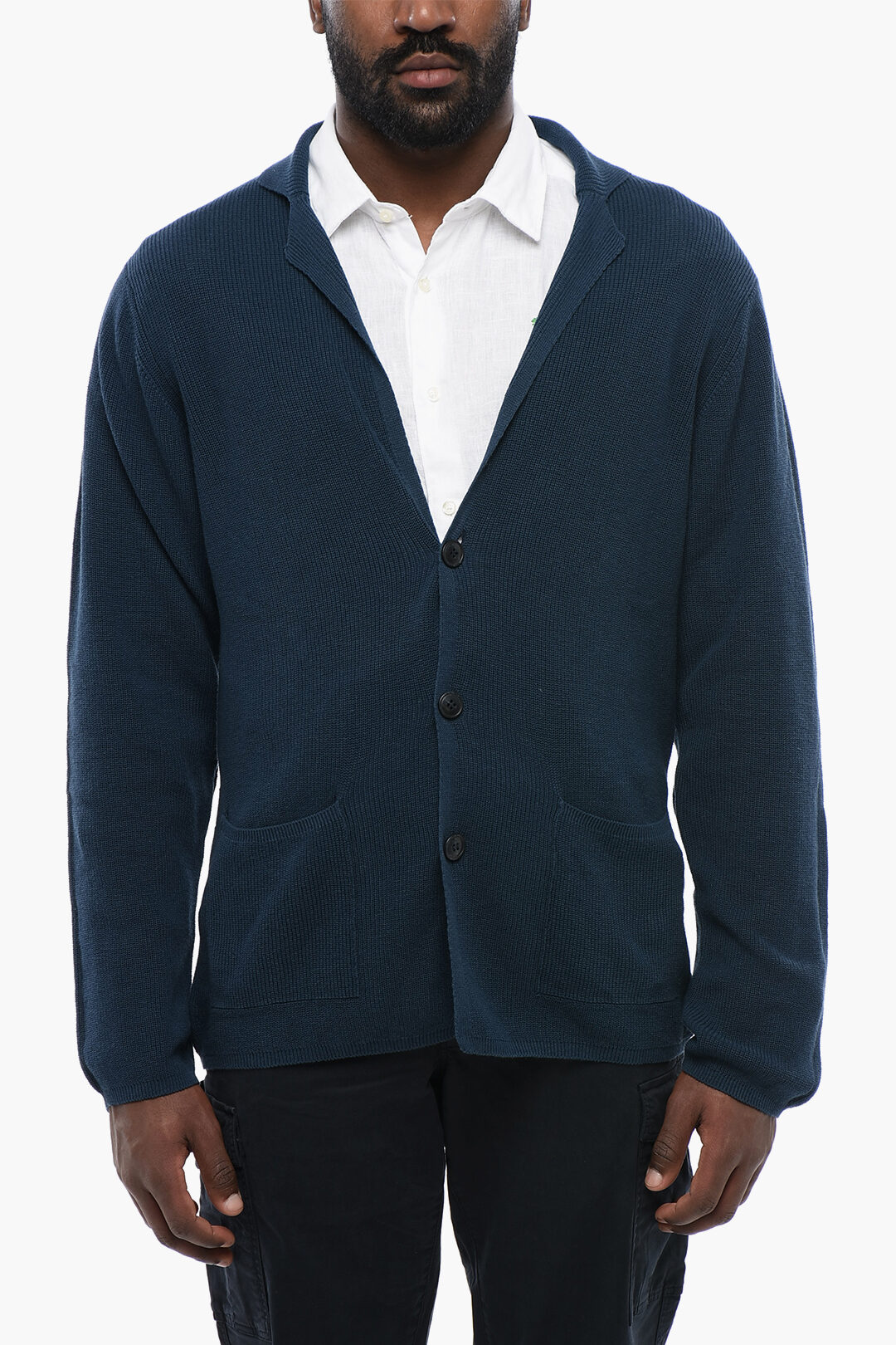 Altea Linen-blended Cardigan with Lapel men - Glamood Outlet