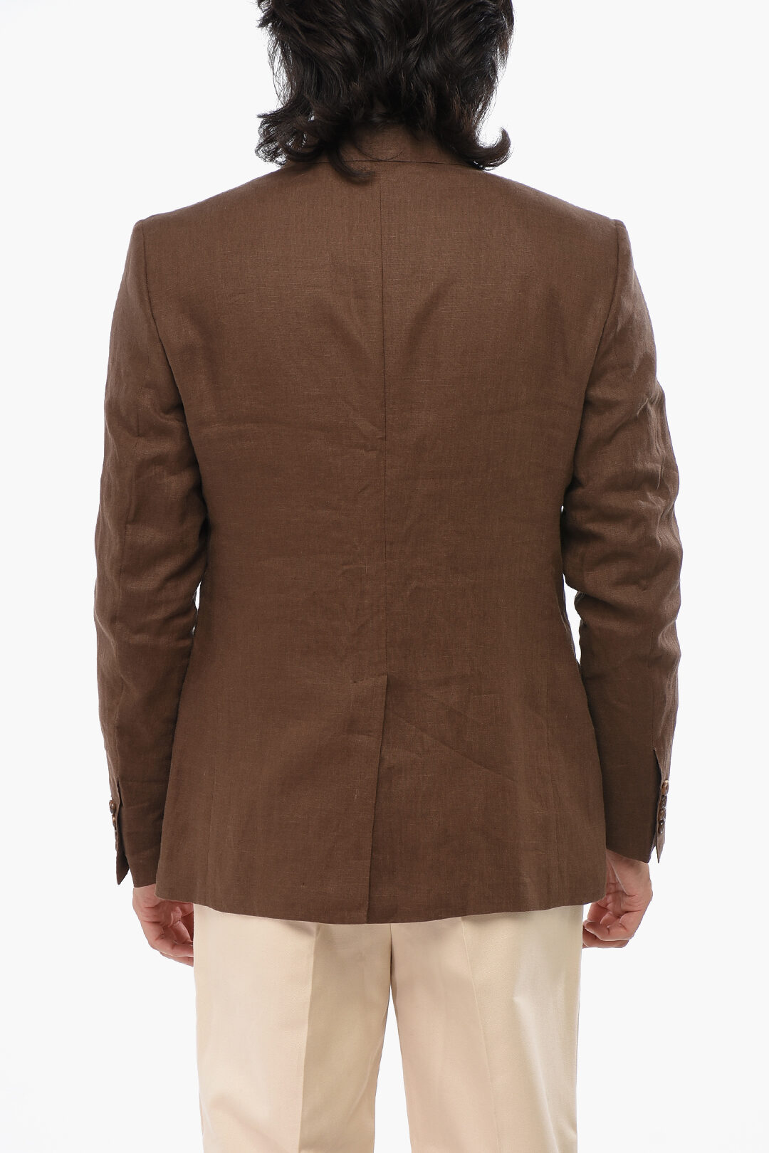 Dolce & Gabbana Linen Center Vent Peak Lapel 2-Button Blazer men ...