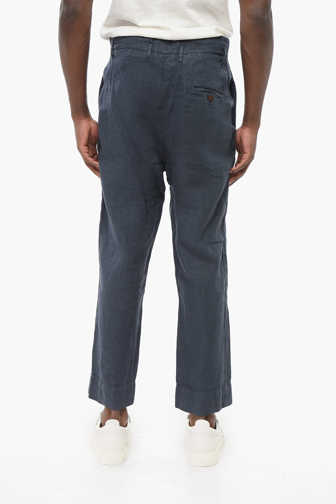 Vivienne Westwood Linen Cropped Fit Chinos Pants men - Glamood Outlet